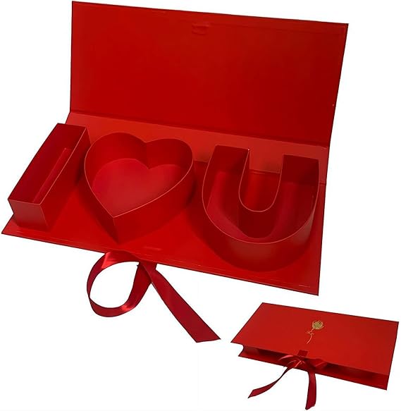 Amazon.com: Valentines Day Flower Gift Box, Empty I Love You Cardboard ...