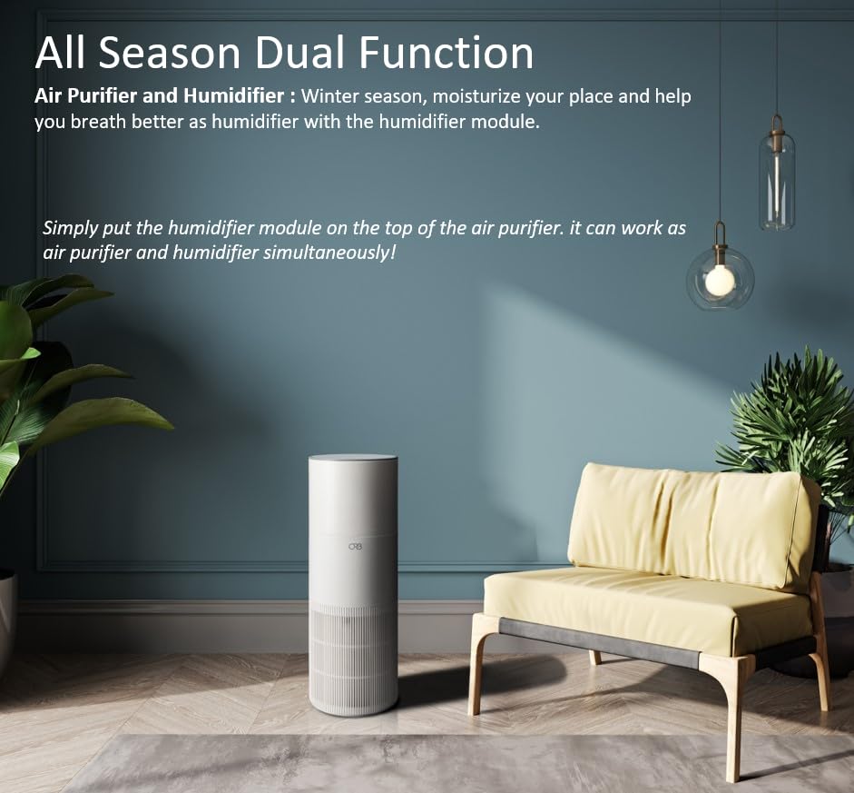 Snapklik.com : 2 In 1 Air Purifier And Humidifier, 3 Stage Air Cleaning ...