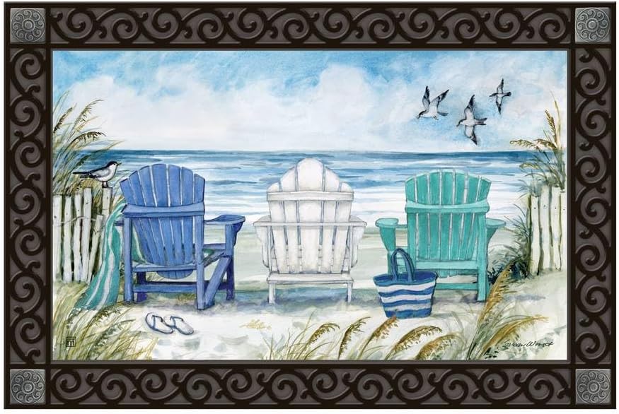 Amazon.com: Studio M MatMates Summer Zinnias Decorative Floor Mat ...