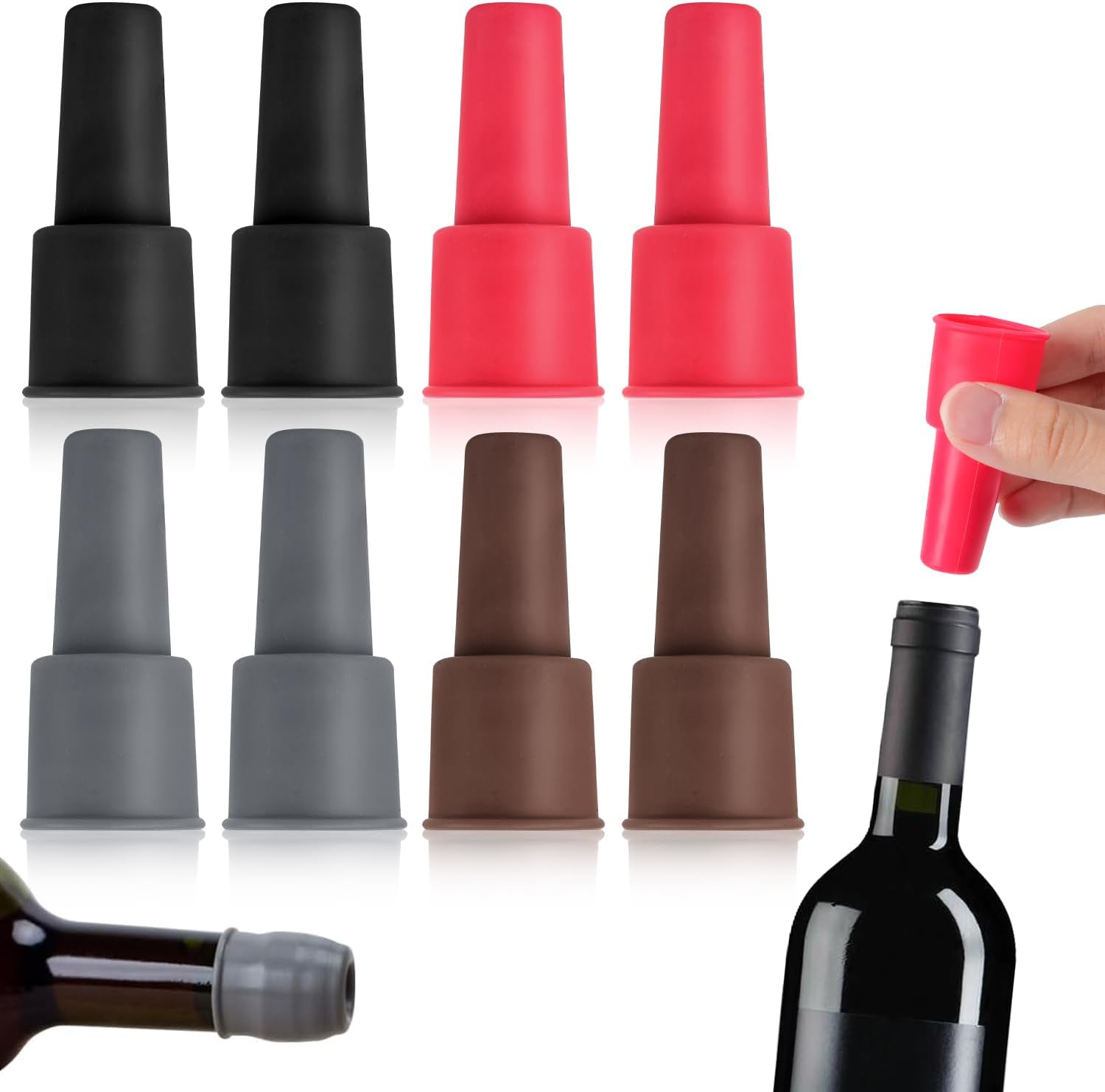 Amazon.com: Wine Stoppers for Wine Bottles Caps,Reusable Sparkling Wine ...