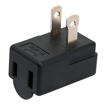 Right Angle Adapter,2-Prong 90 Degree Downward Angled AC Adapter ...