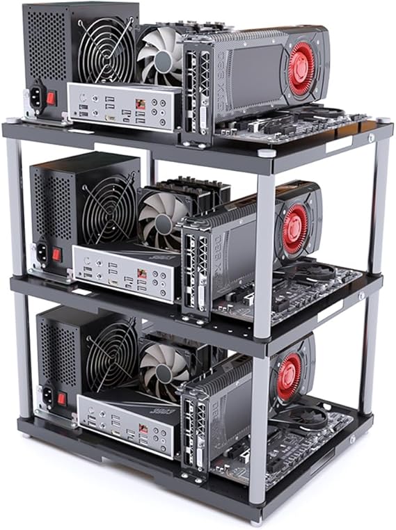 Amazon.com: Stackable Open Air Computer Case Rack – Modular PC Frame ...