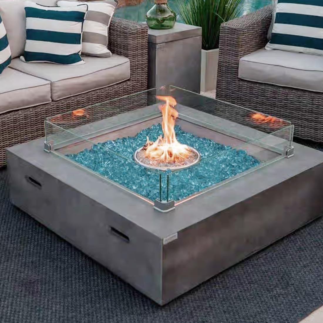 Snapklik.com : Fire Glass For Propane Fire Pit, 1/2 Inch High ...