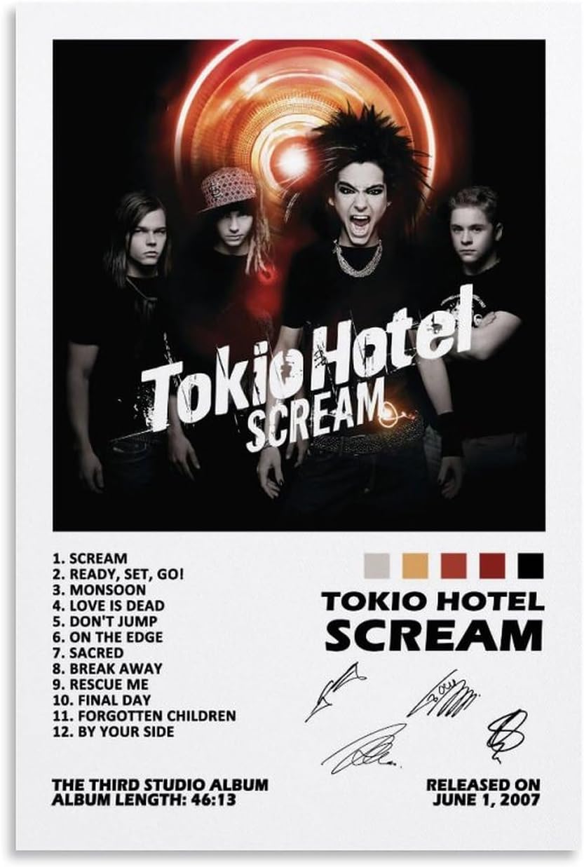 Amazon.com: Tokio Hotel Scream Music Album Poster Canvas Art Poster And ...