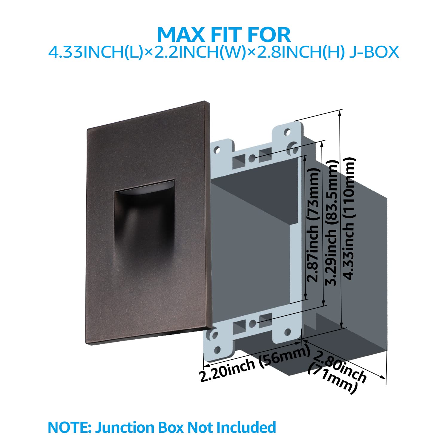 Snapklik.com : 120V LED Step Lights, Dimmable 35W Indoor Outdoor Stair ...