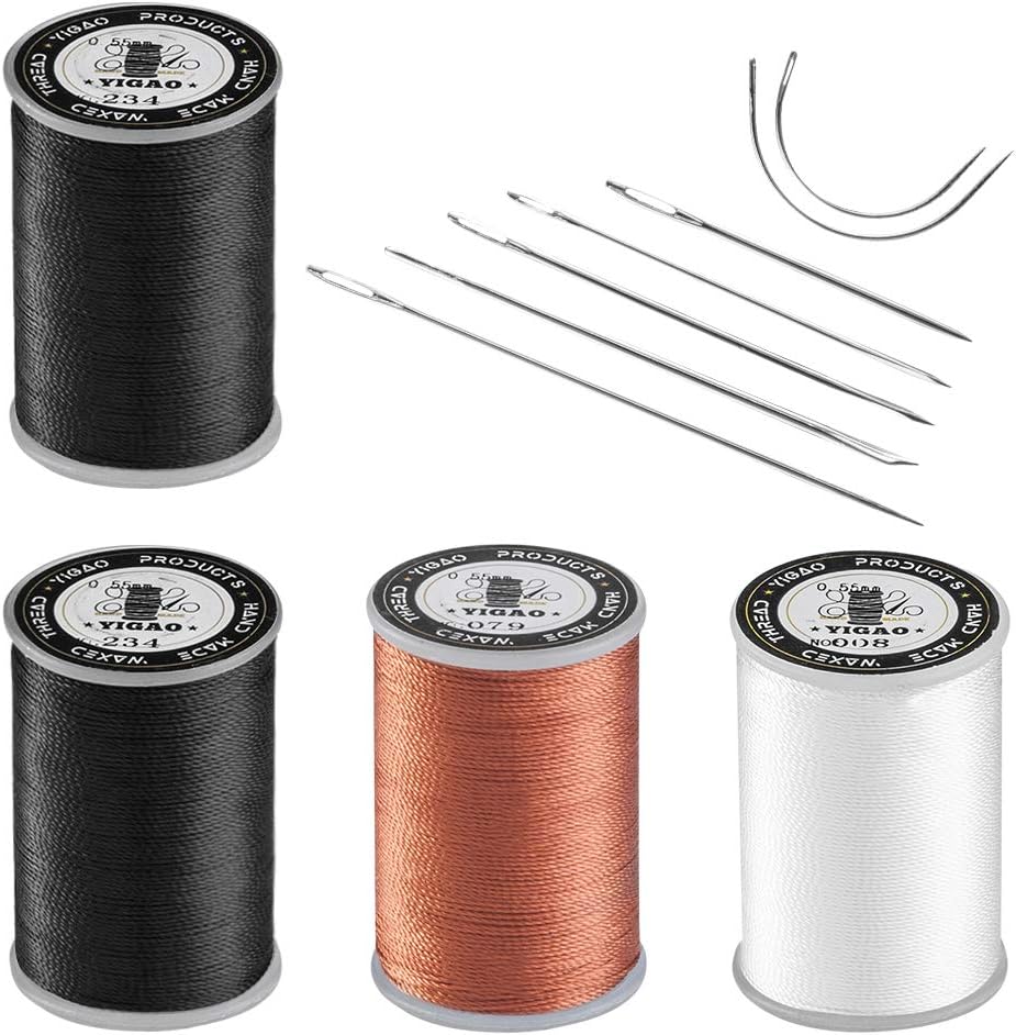 Amazon.com: 32 Yards Waxed Thread with Leather Hand Sewing Needles ...