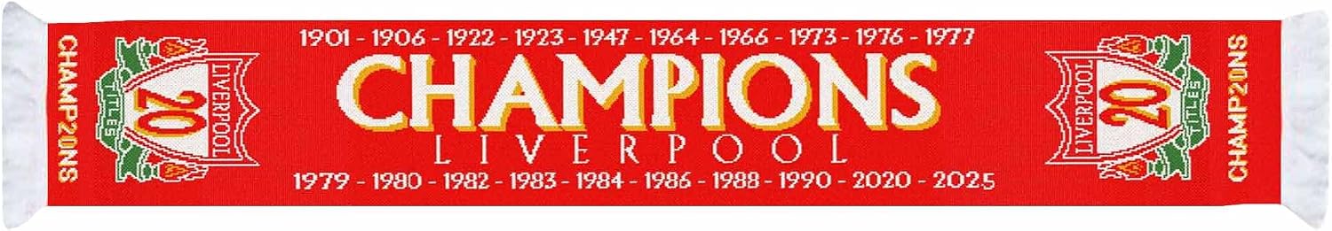Beyond Happy Liverpool 2025 English Champions Scarf - Liverpool Twenty ...