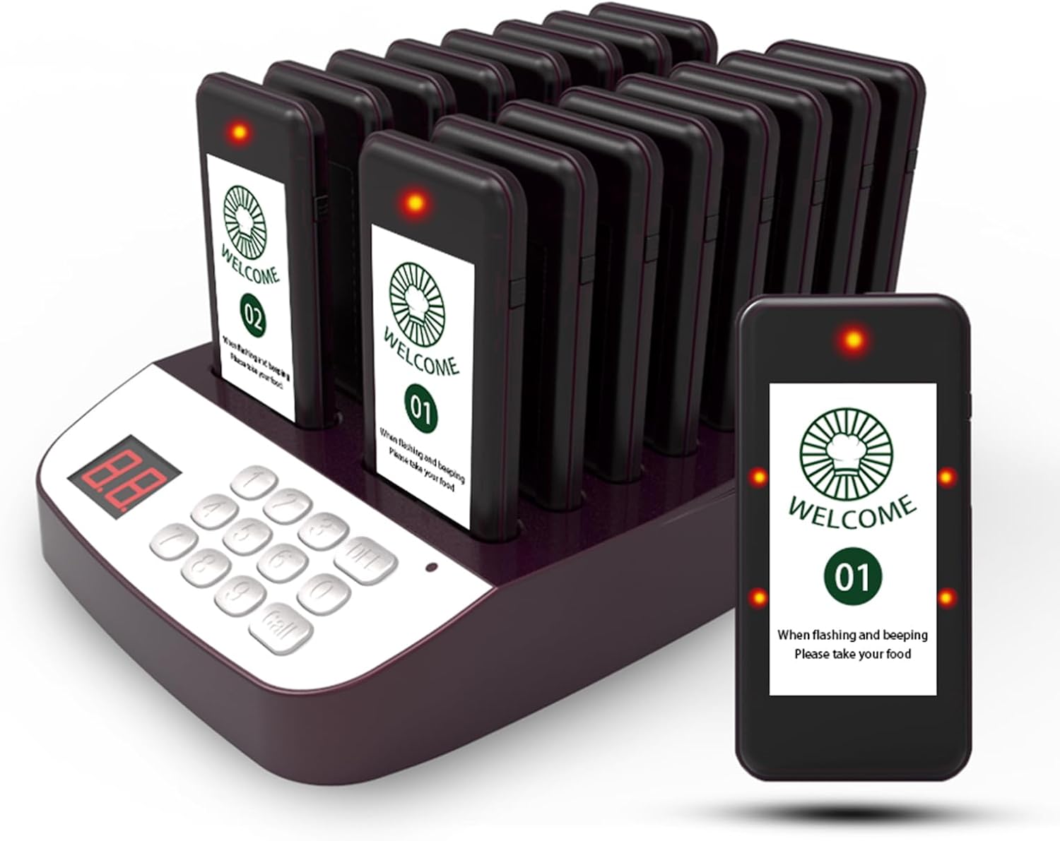 Amazon.com: Restaurant Pager System,Wireless Guest Customer Service ...