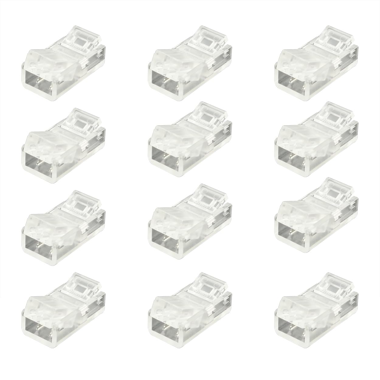 Ruiwaer 12PCS 2-Pin 8mm COB LED Strip to Wire Connector Unwired Clips ...