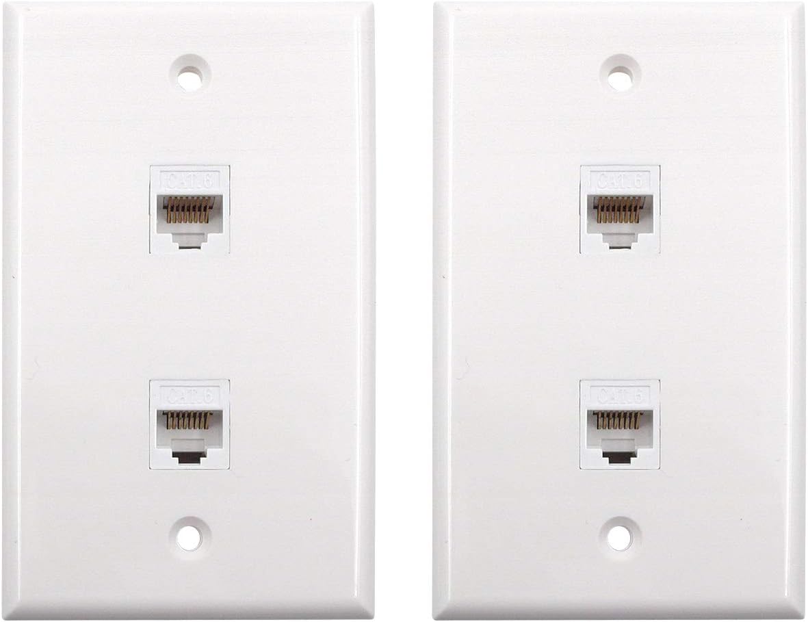Amazon.com: Norkindo 2-Pack 2 Port Keystone Jack Wall Plate with Cat6 ...