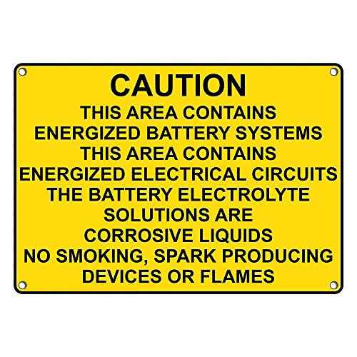 Weatherproof Plastic Caution This Area Contains Energized Battery Sign ...