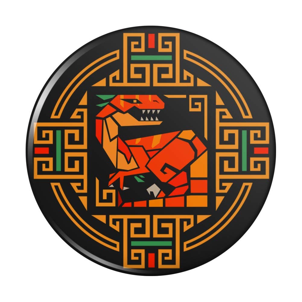Amazon.com: Geometric Velociraptor Raptor Dinosaur Aztec Mayan Style ...