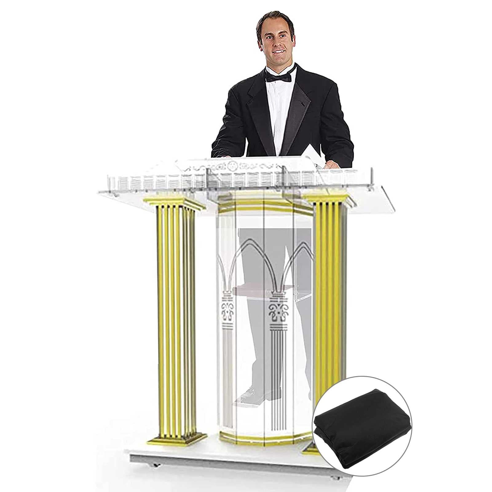 Buy WENCY 44" LED Acrylic Podium Clear Podium Stand Acrylic Pulpits ...