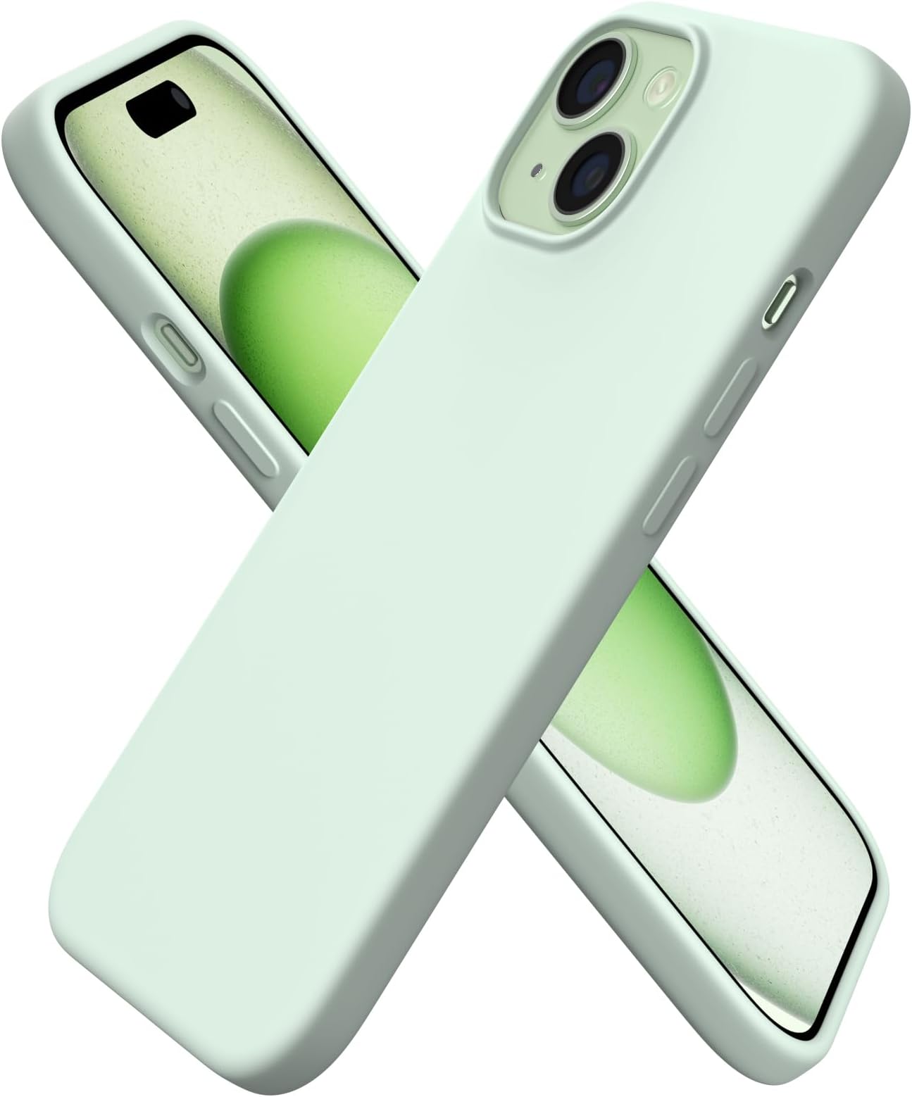 ORNARTO Compatible with iPhone 15 Case 6.1", Slim Liquid Silicone 3 ...