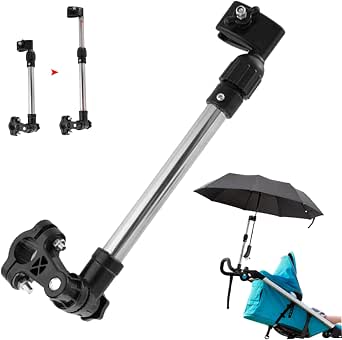Amazon.com: Stroller Umbrella Attachment 360° Adjustable Retractable ...