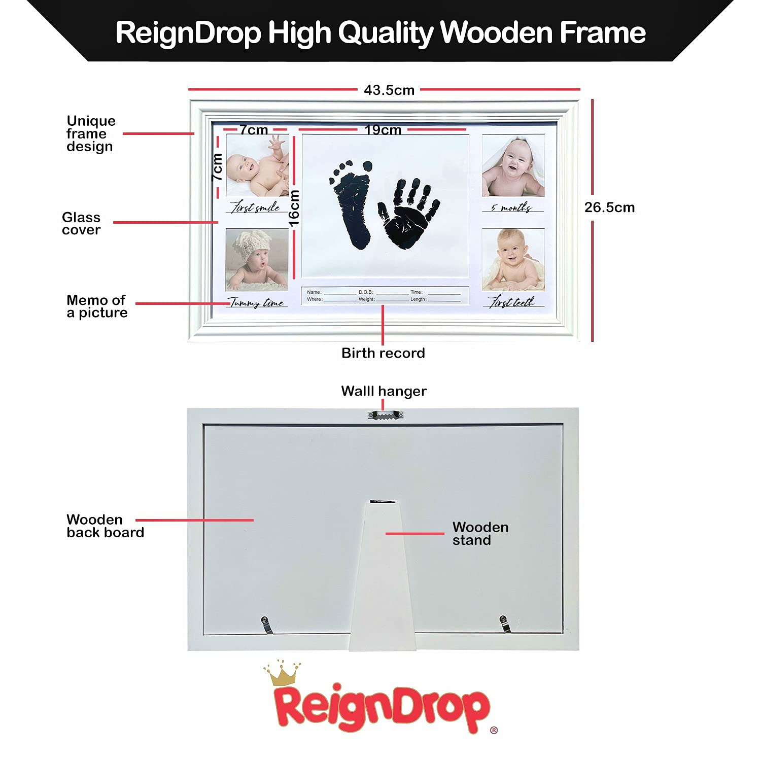 Snapklik.com : ReignDrop Baby Foot Prints Handprints Keepsake Frame