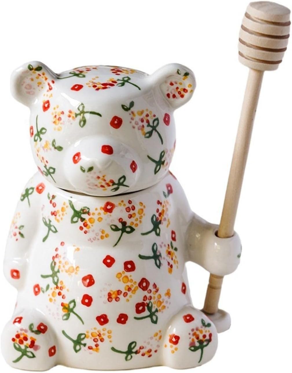 Amazon.com: Lmaray Ceramic Bear Honey Jar with Dipper Stick, Honey ...
