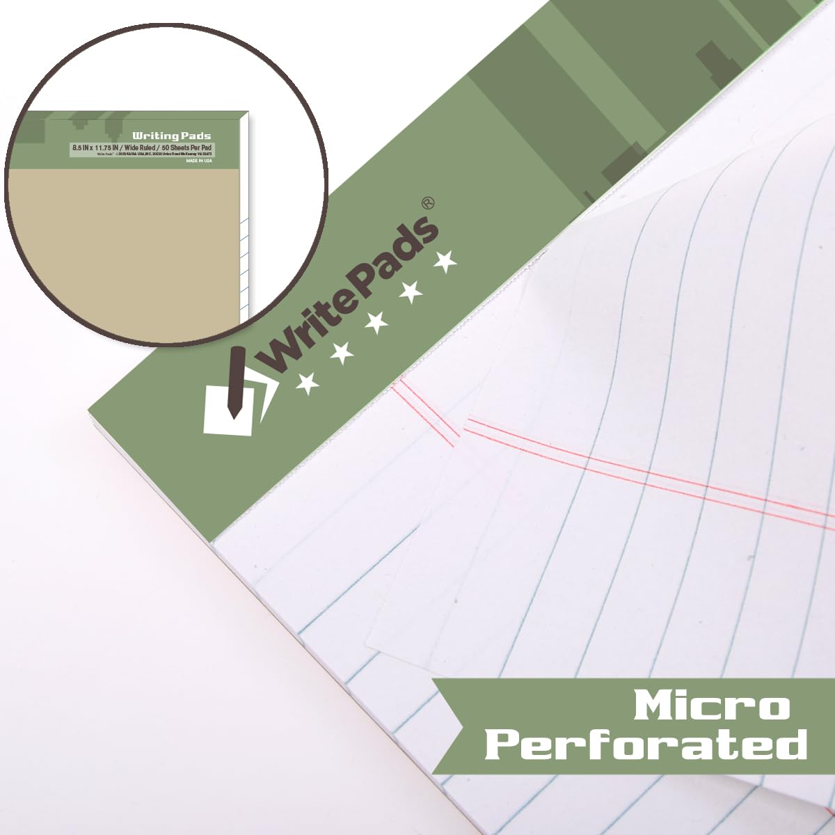 Snapklik.com : Legal Pads White Large Writing Pads, Wide Ruled 85x11 ...