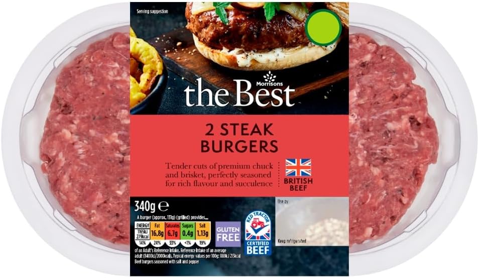 Morrisons The Best Steak Burger 340g : Amazon.co.uk: Grocery