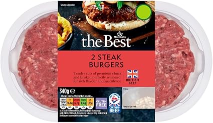 Morrisons The Best Steak Burger 340g : Amazon.co.uk: Grocery