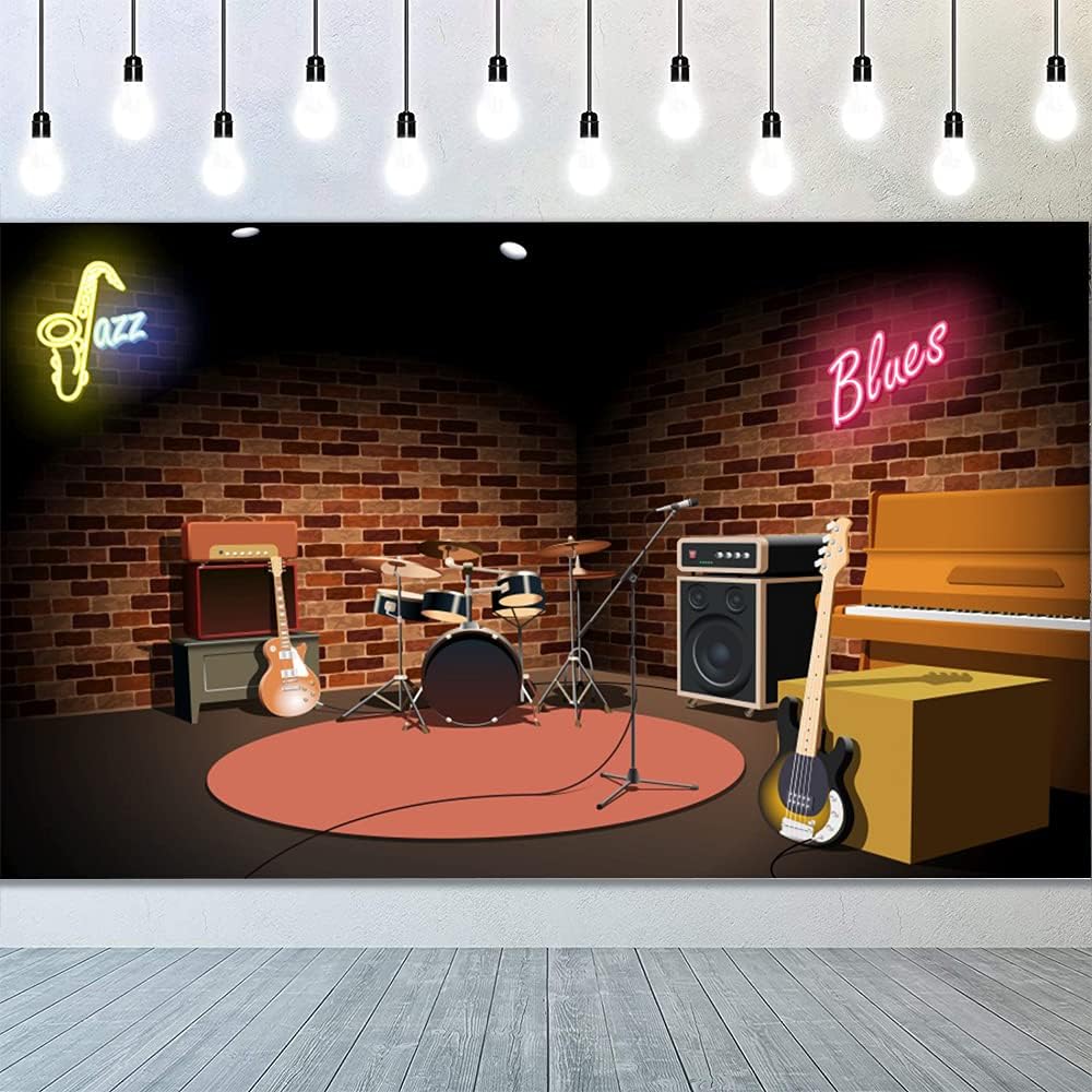 Amazon.com : CSFOTO Polyester 7x5ft Music Club Backdrop Rock and Roll ...