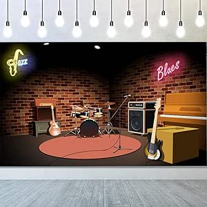 10x7ft Music Club Backdrop Rock and Roll Jazz Blues Music Club Stage ...