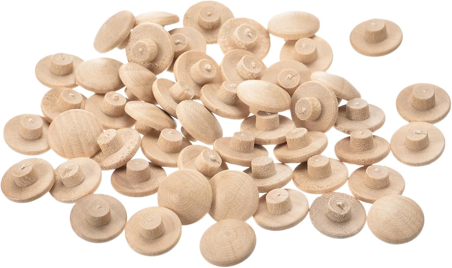 sourcing map Wood Plugs, 25Pcs 13 x 5 mm - Beech Wood Button Top Plugs ...
