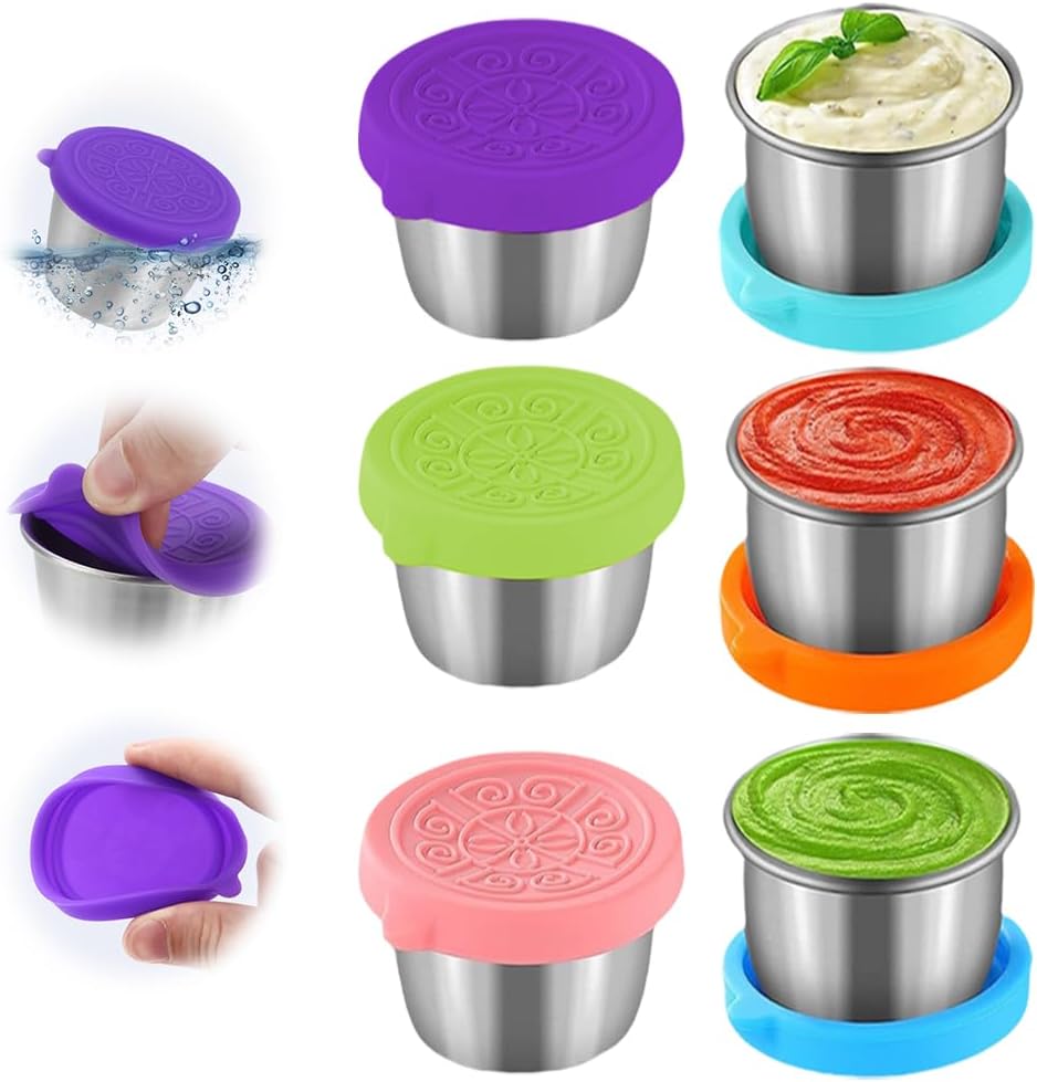 Amazon.com: 6x1.6/2.4 Oz Condiment Containers with Lids,Salad Dressing ...