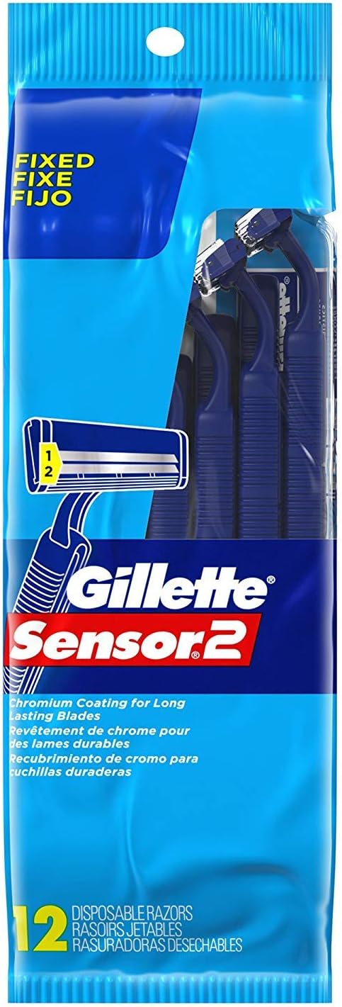Gillette Sensor 2 Lubrastrip Disposable Razors - 12ct, Pack of 2 : Buy ...