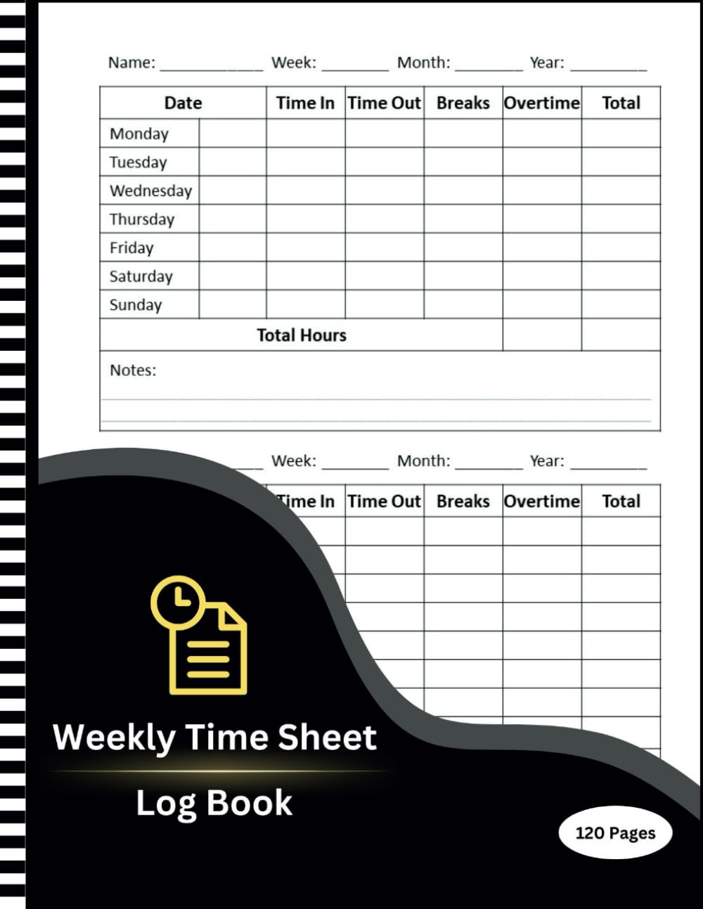 Amazon.com: Weekly Time Sheet Log Book: Undated Employee Work Time ...