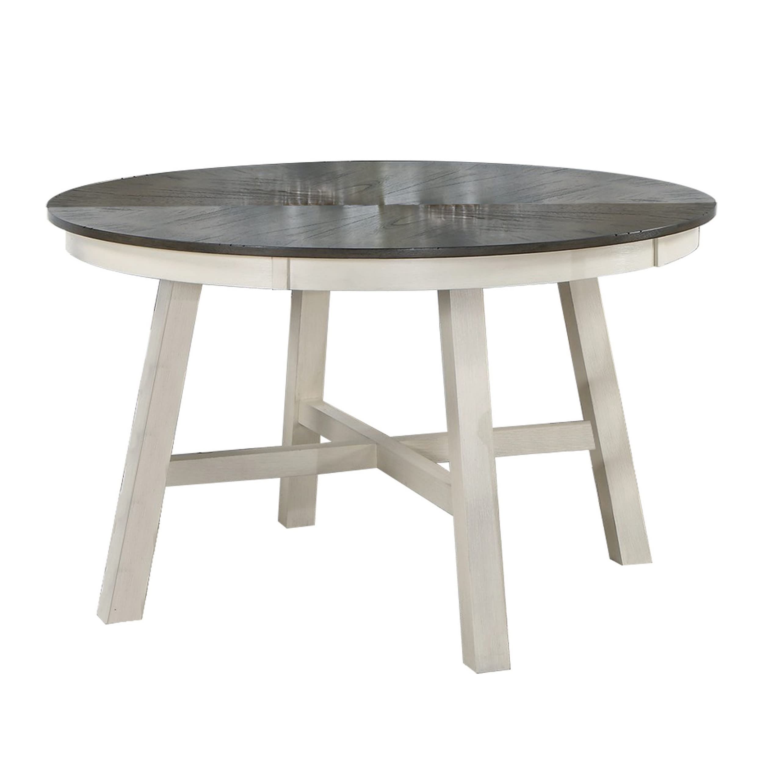 Amazon.com - Benjara 48 Inch Round Dining Table, 2 Tone Dark Veneer Top ...
