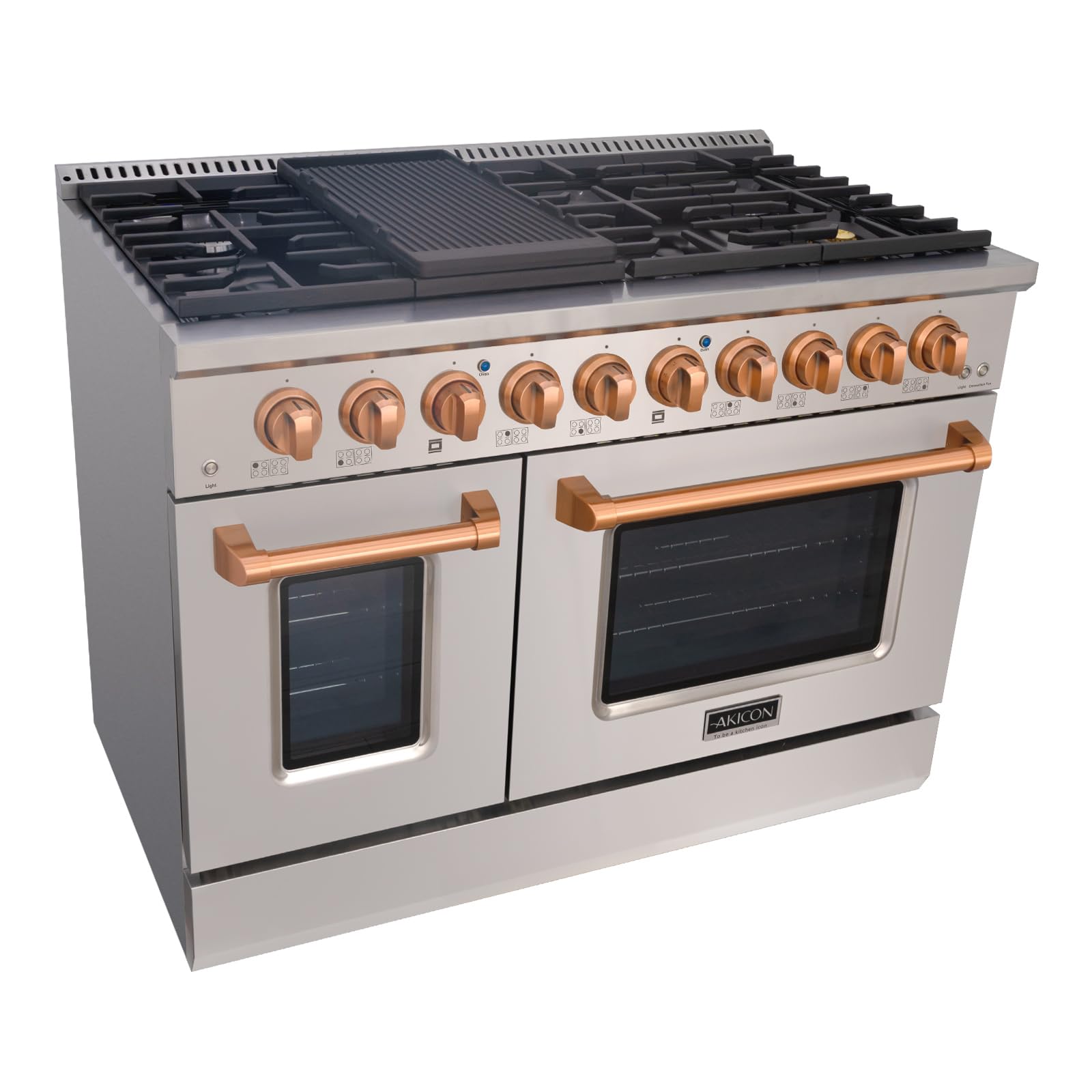 Amazon.com: Akicon 48 Inch Freestanding Gas Range - 6.7 cu. ft. Double ...