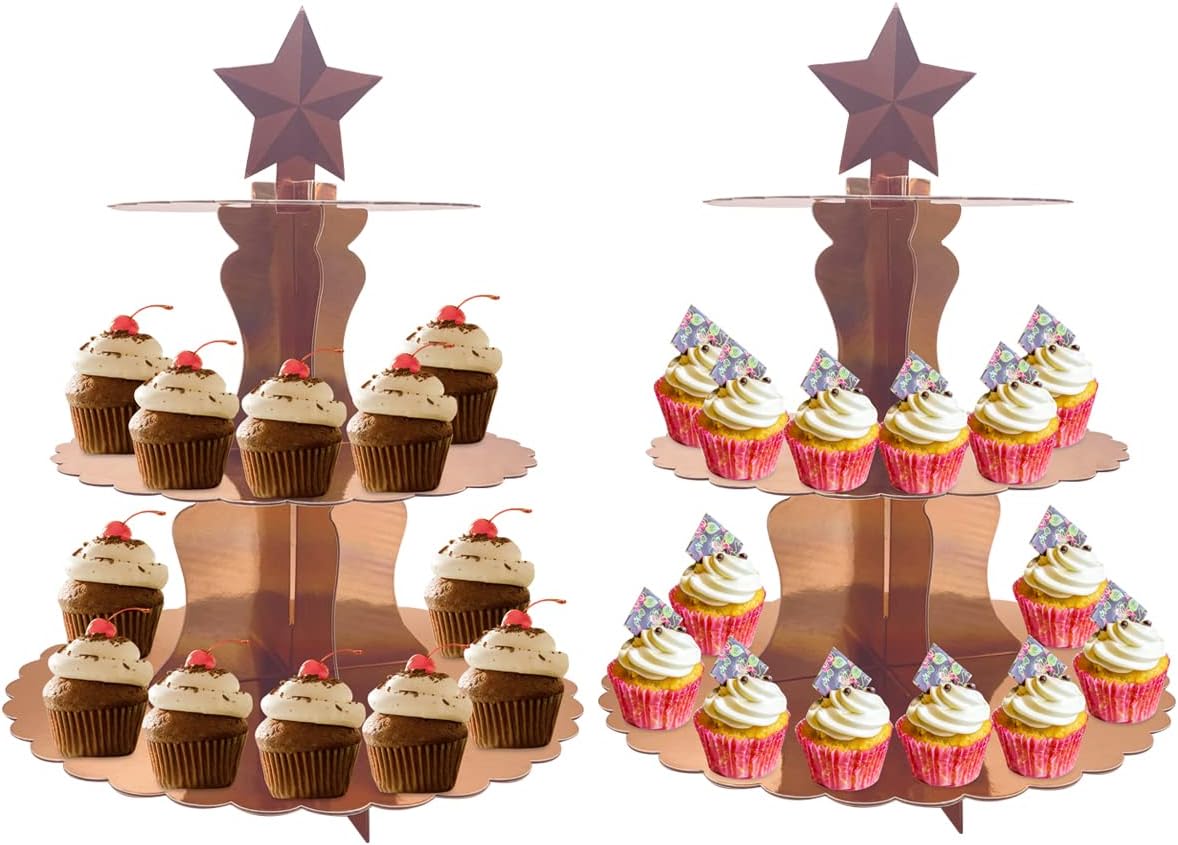 Amazon.com: KINMRIS 2 Packs Graduation Cupcake Stand 3 Tier lace Edge ...