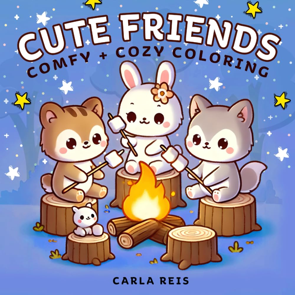 Amazon.com: Cute Friends: Coloring Book for Adults and Teens With Super ...