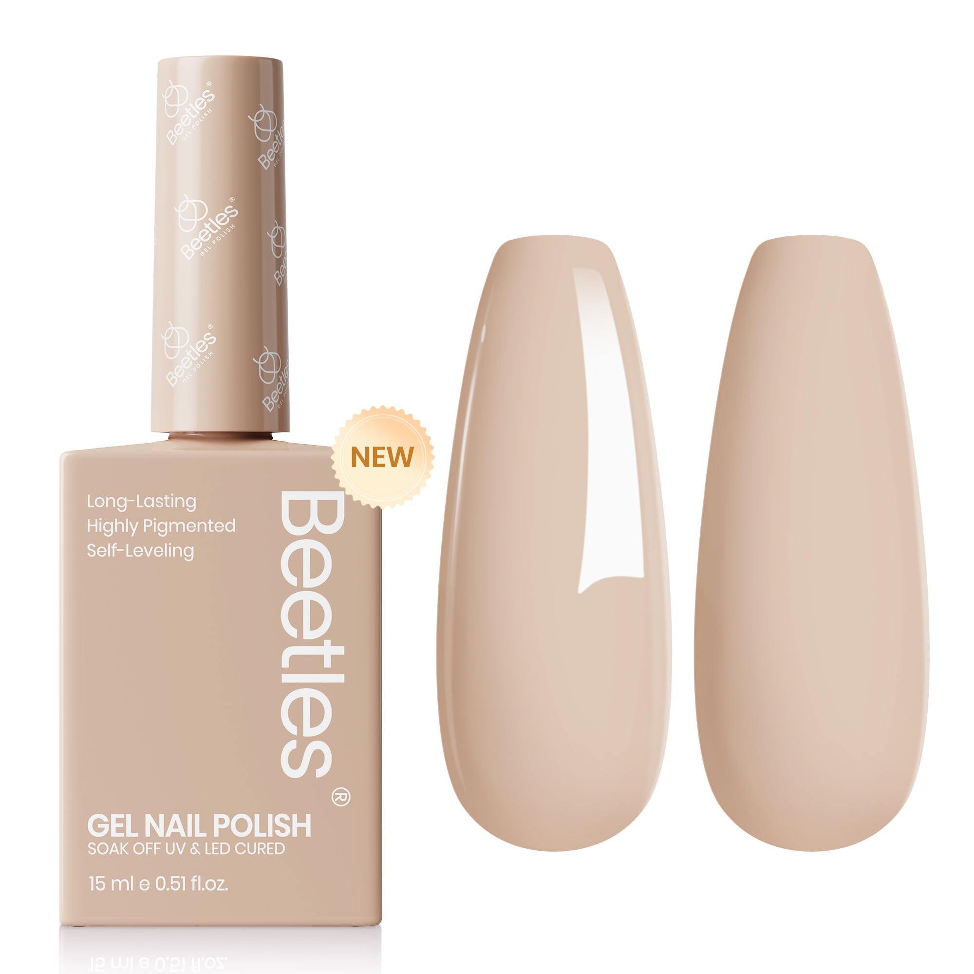Beetles Nude Brown Gel Nail Polish 1pcs 15ml Neutral Nude