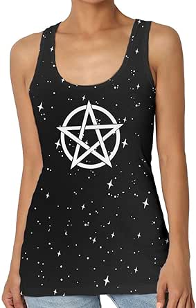 Pentacle Charm Women Tank Top Custom Tee Camisole Render Vest M at ...