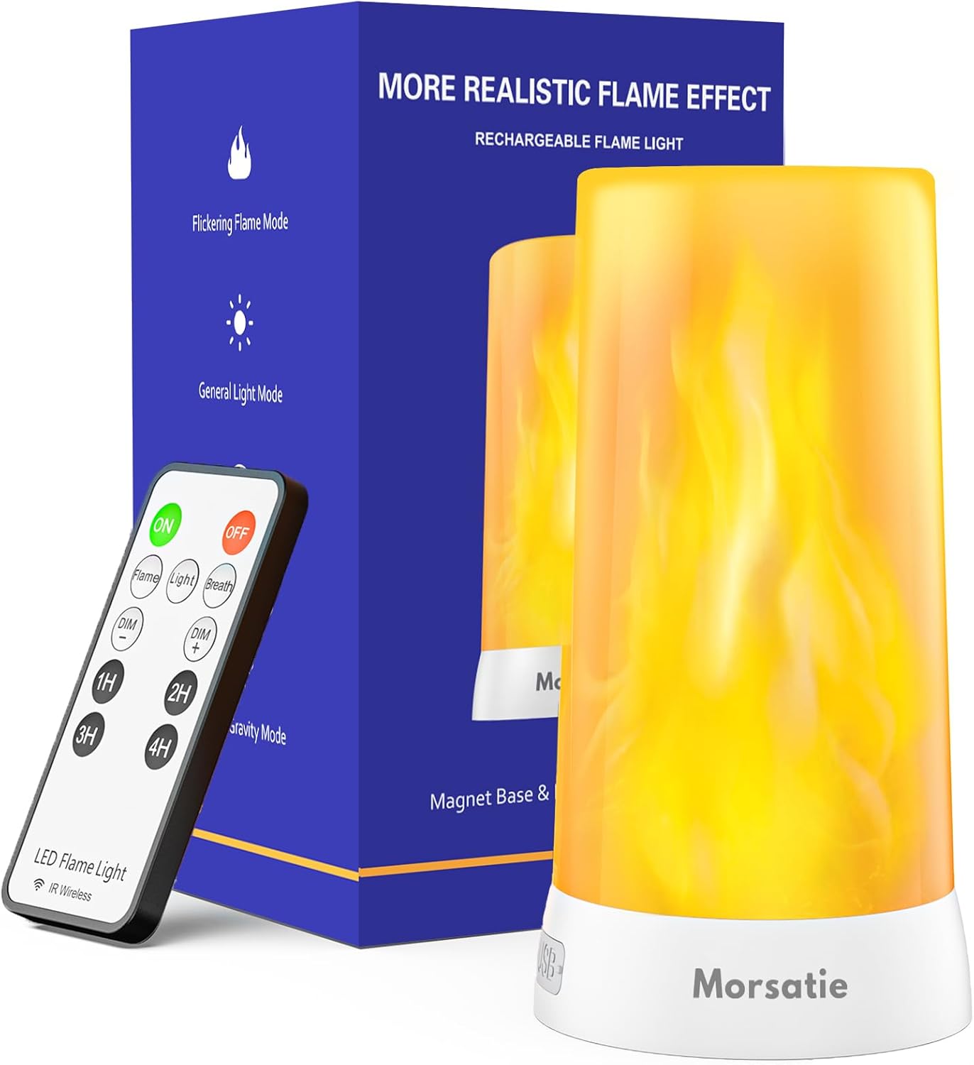 Amazon.com: Morsatie Upgraded LED Flame Light with Upside Down Effect ...