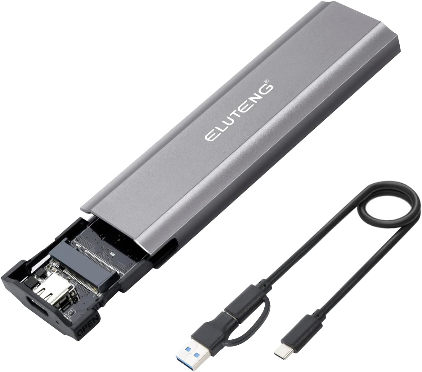 Amazon.com: ELUTENG M.2 SSD Enclosure M.2 NVME SATA Dual Protocol Hard ...