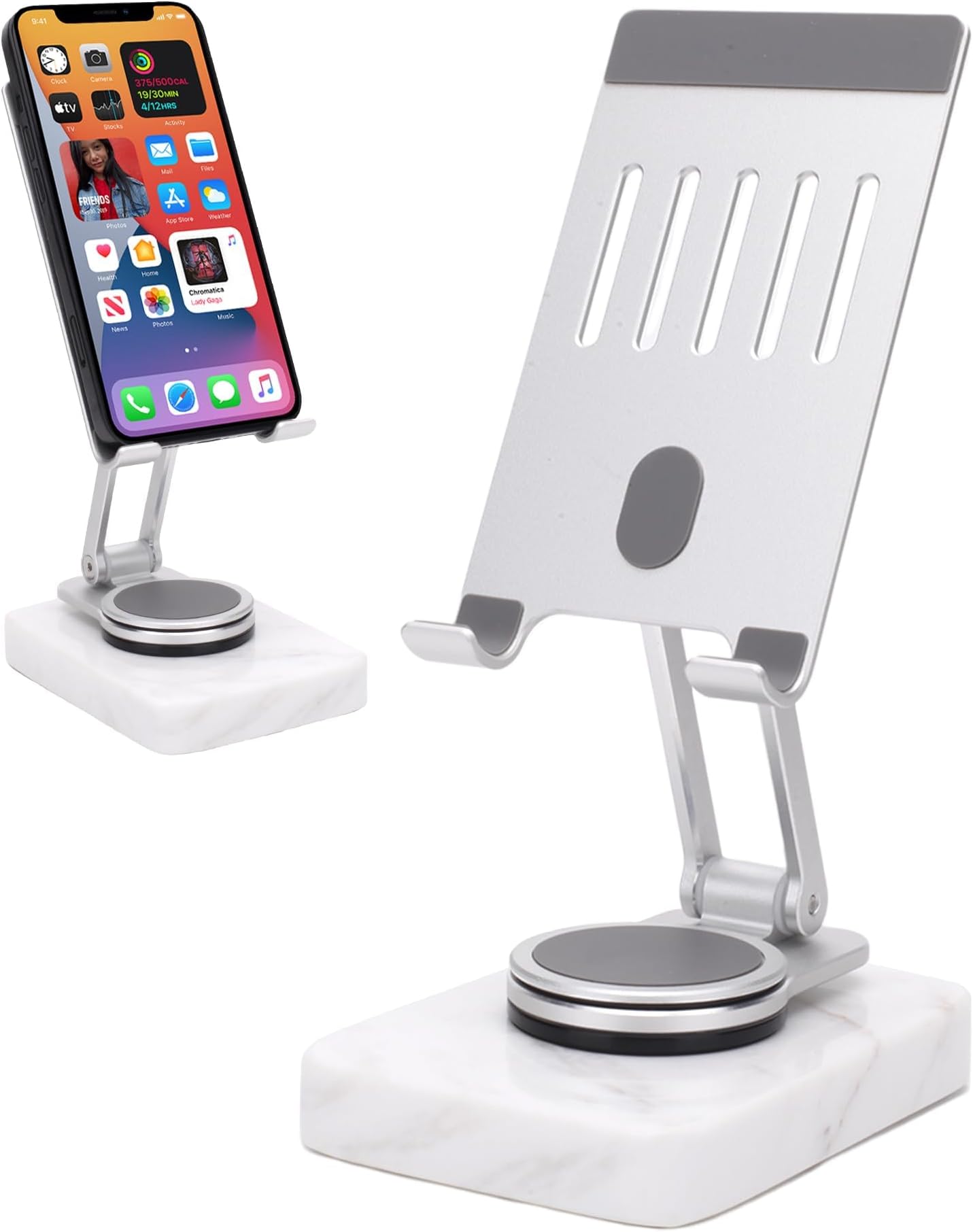 Amazon.com: WORHE Cell Phone Stand Sturdy Marble Base 360 Rotation ...