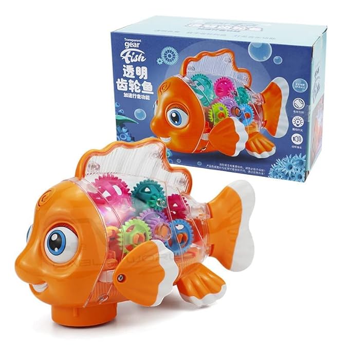 Buy OCTRA Transparent 3D Fish Toy 360 Degree Rotation, Gear Simulation ...