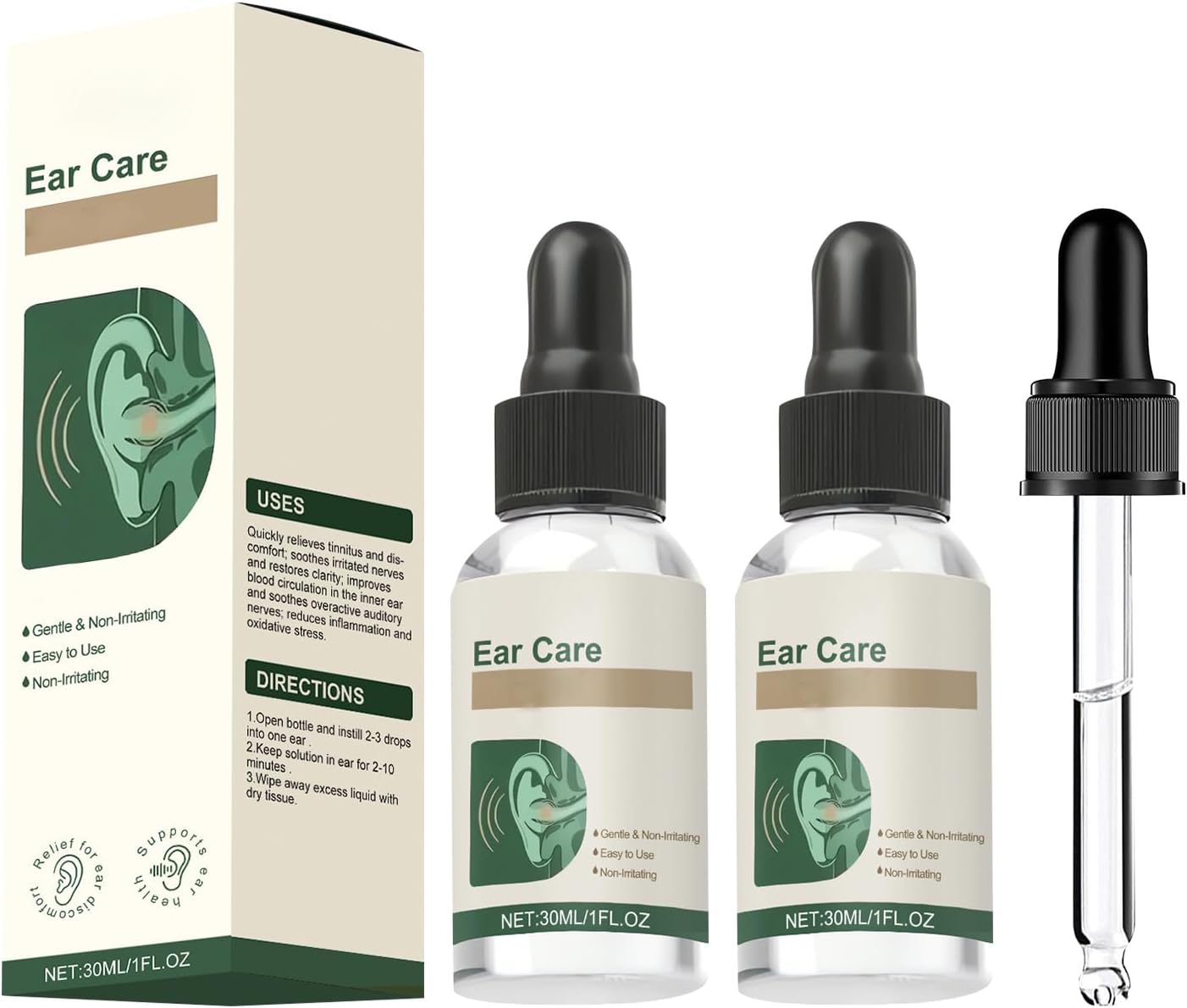 Amazon.com: 2PCS Ear Care Drops Gentle Formula, Non-Irritating Gentle ...