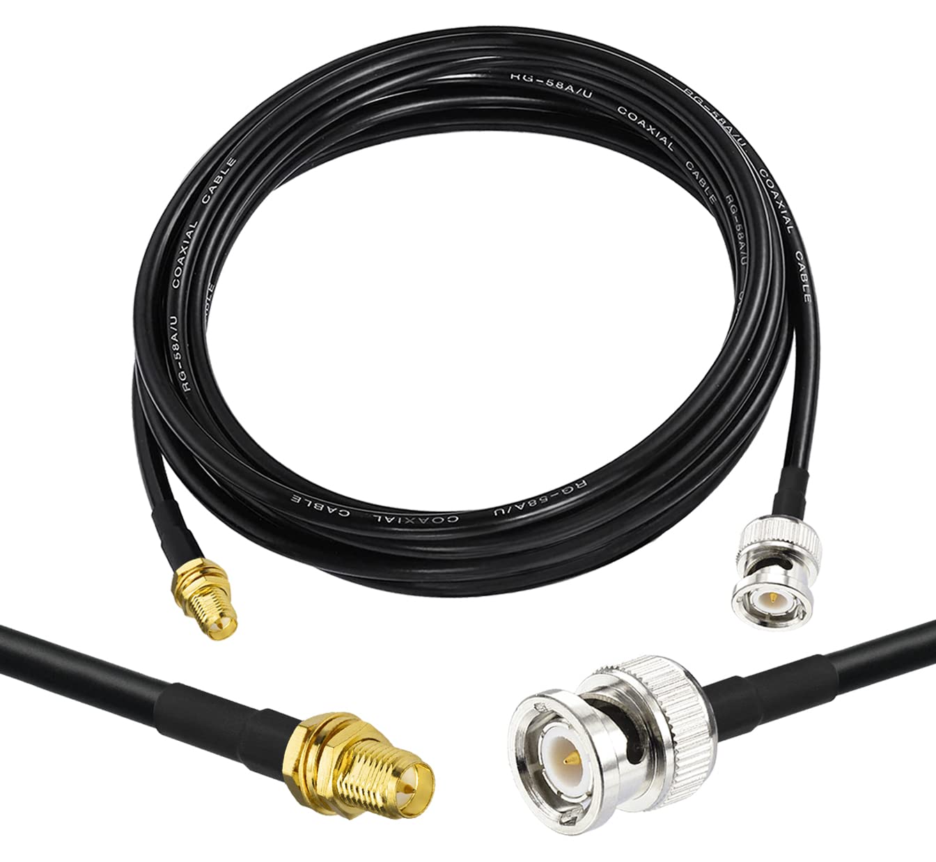 Superbat BNC to RP-SMA Cable 10ft BNC Male to RP-SMA Female Connector RG58 Coax Cable for SDR ...