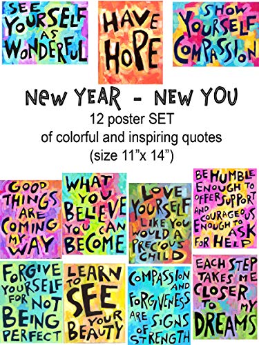Amazon.com: Maximalist Decor - Daily Affirmations Women - Poster SET of ...