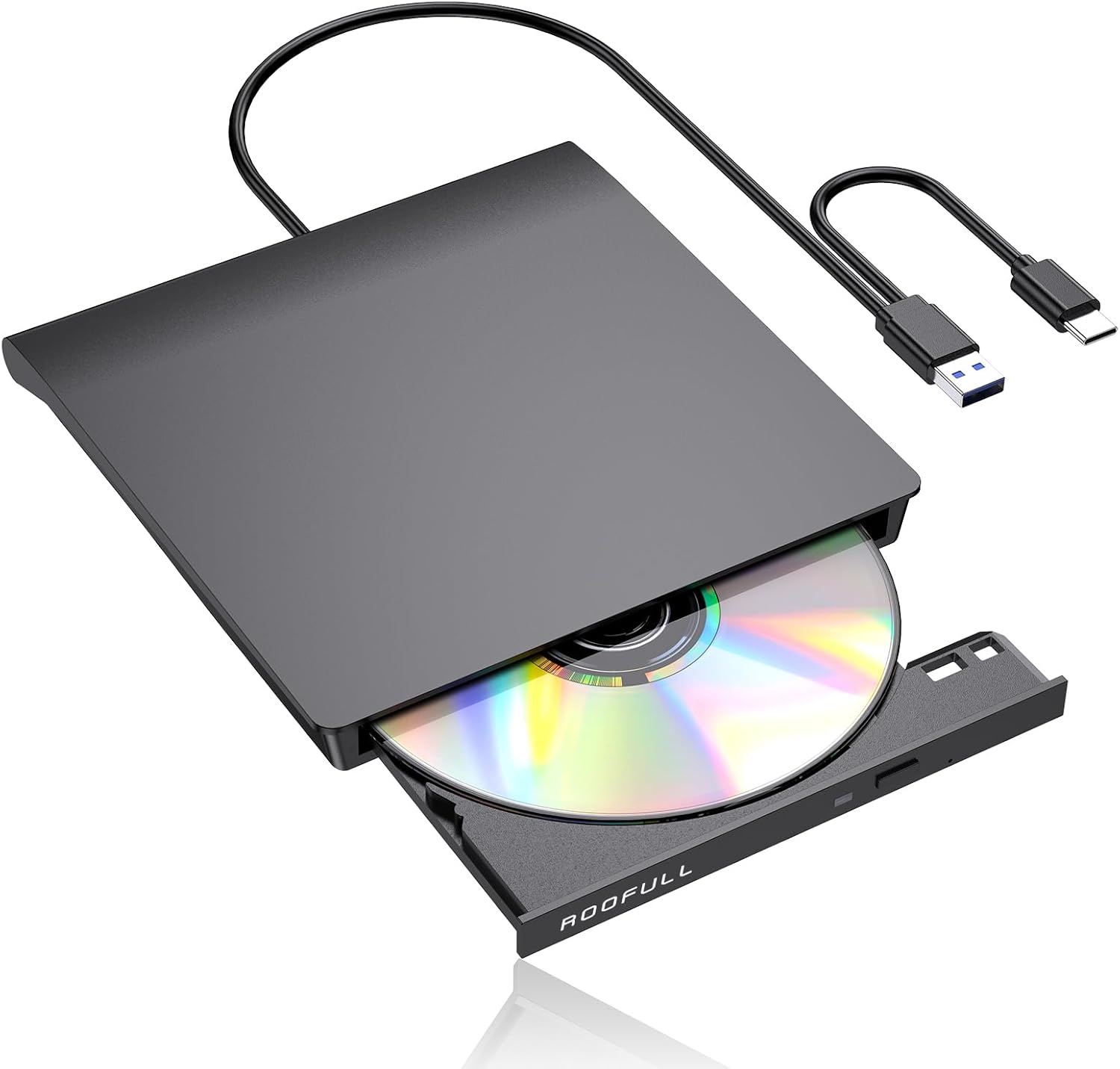 Amazon.com: ROOFULL External CD DVD Drive for Laptop Mac, USB Type-C ...