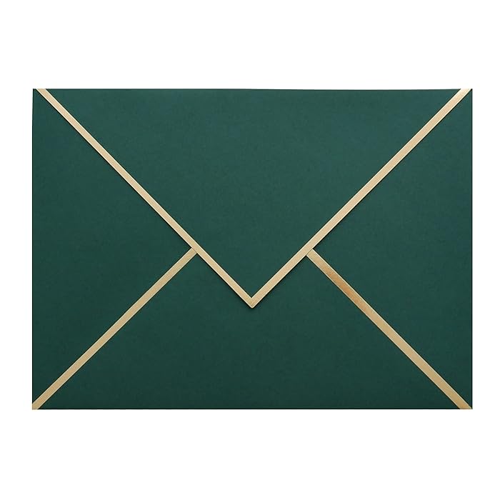 Buy A7 Envelopes - 25-Pack V Flap Foil Border Luxury Mailing Envelopes ...