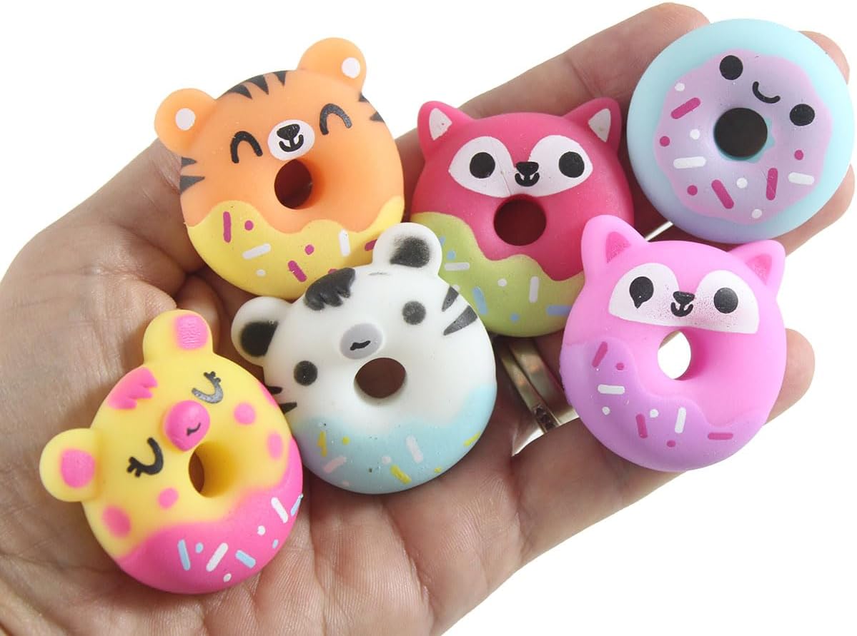 Amazon.com: Set of 6 Random Cute Donut Animal Mochi Squishy Snacks Food ...