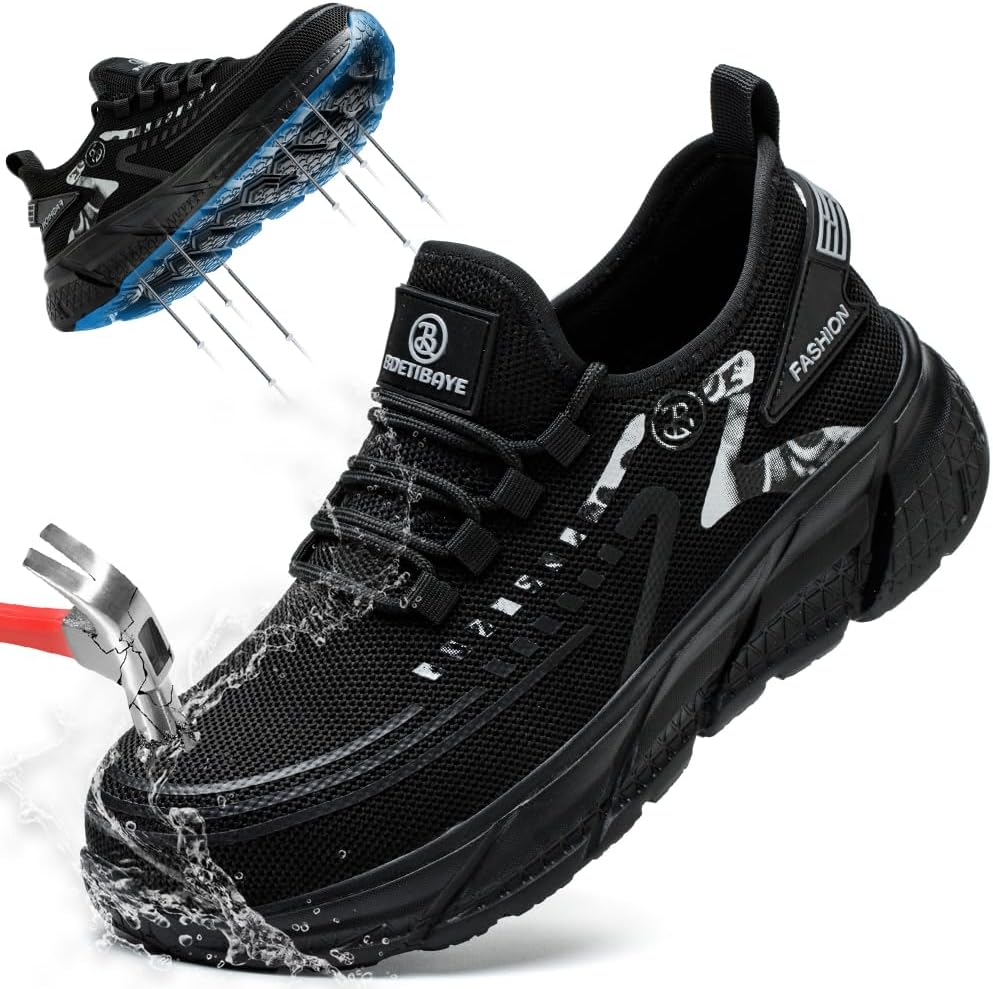 Amazon.com: BDETIBAYE Steel Toe Sneakers Comfortable Safety Shoes for ...