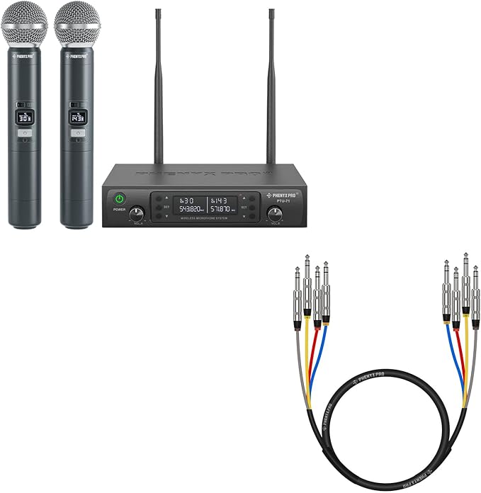 Amazon.com: Phenyx Pro Wireless Microphone System PTU-71-2H Bundle with ...