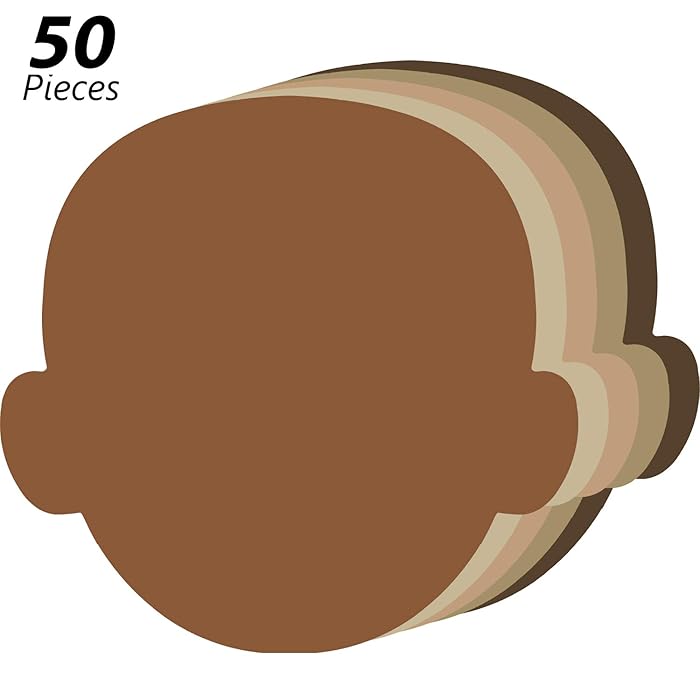 Buy 50 Pieces Face Multicultural Creative Cut-Outs Face Shape Paper ...