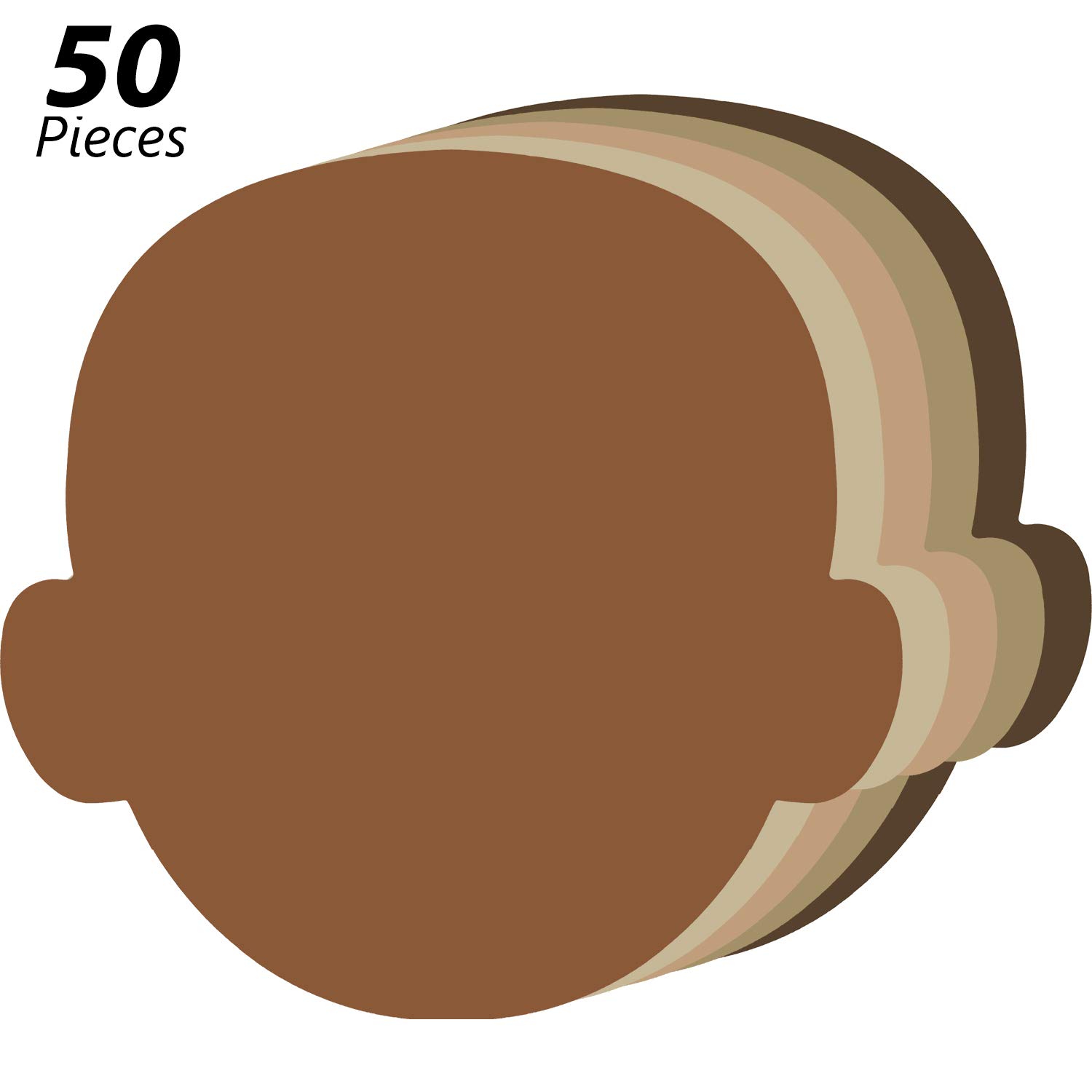 Buy 50 Pieces Face Multicultural Creative Cut-Outs Face Shape Paper ...